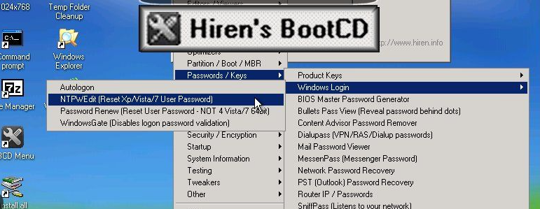 分步指南：使用 Hiren’s Boot CD 重置 Windows 7 密碼 - 銳力電子實驗室